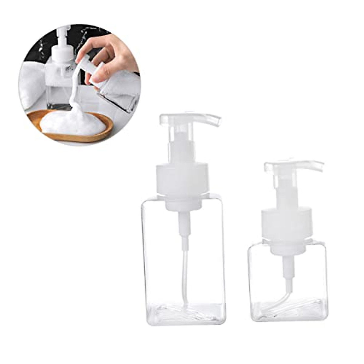 FOMIYES 6 Pcs Shampoo Pump Bottle Facial Refillable Dispenser Bottle Foam Pump Bottle Card Holder Keychain Cute Portable Soap Face Wash Empty Bottle Travel Sparkling Bottle Push Type