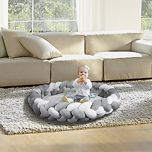 Yacul Baby Play Gym Mat, Thick Soft Baby Gym Tummy Time Activity Mat with Detachable Toys, Stage-Based Developmental Activity Gym & Play Mat for Baby to Toddler