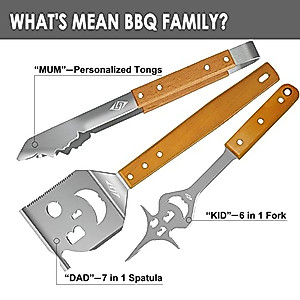 STEVEN-BULL S BBQ Tools Grill Set, Extra Long BBQ Accessories,Grill Accessories for Outdoor Grill,Best BBQ Grilling Gifts for Men Unique