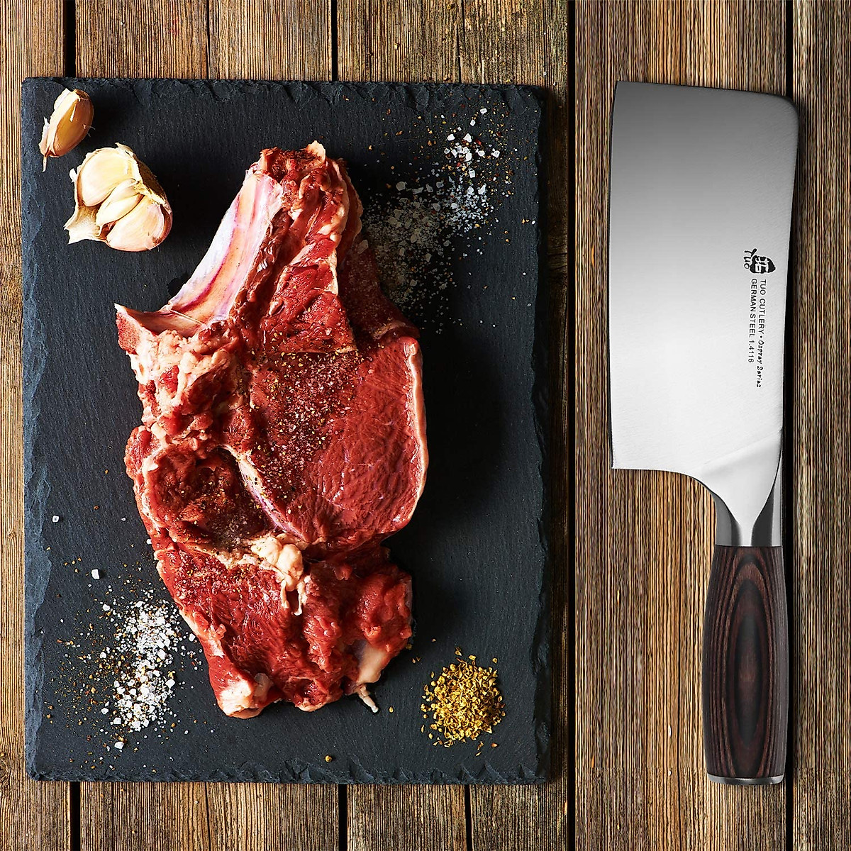 TUO Pro Chef Knife 6 inch & Chopper Knife 6 inch & Boning Knife 6 inch - German HC Stainless Steel - Ergonomic Pakkawood Handle - Osprey Series with Gift Box