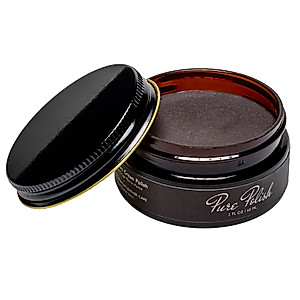 Pure Polish Premium Natural Dark Brown Shoe Cream Polish - 2 oz