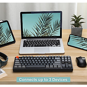 Keychron K8 87 Keys Wireless Mechanical Keyboard, 80% Layout Bluetooth TKL Tenkeyless RGB Backlight with Gateron G Pro Brown Switch Aluminum Frame USB-C Wired Gaming Keyboard for Mac Windows