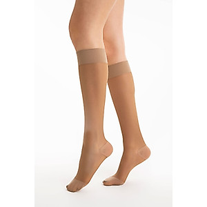 Relaxsan Basic 850 (2 Pairs - Beige 5/XXL) - moderate support knee high socks 15-20 mmHg, 100% Made in Italy