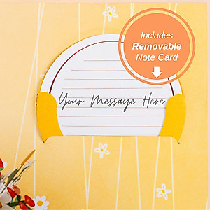 Paper Love 3D Pop Up Flower Bouquet Card, with Daisy Delight Forever Flowers Keepsake, Gift For Birthday, Mothers Day, Get Well, Thank You, All Occasion or Just Because - Oversized 10" x 7" Cards - Includes Envelope And Note