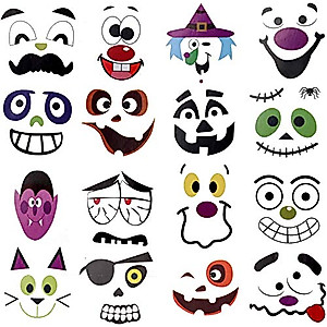 AOPOO 64 Pieces Halloween Pumpkins Shapes Foam Craft Kit and Craft Pumpkin Stickers for Halloween Thanksgiving Kids Party Decorations