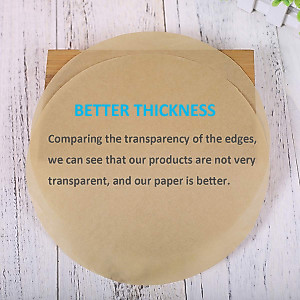 200pcs 8 Inch Parchment Paper Rounds for Air Fryer Unbleached Baking Paper for Oven Nonstick Uses for Baking Cookies, Bread, Meat, Pizza, Toaster Oven