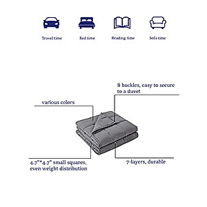 BB BLINBLIN Kids Weighted Blanket Heavy Blanket, Calm and Sleep, Premium Soft and Comfortable Material and Glass Beads (Dark Grey, 41''x60'' 7lbs), Suit for One Person(~40lb) Use on Twin Bed…