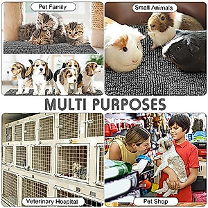 Nuanchu 8 Pcs Guinea Pig Liner Bulk Washable Pee Pads Guinea Pig Cage Liners Reusable Guinea Pig Training Pad Small Animal Sleeping Bedding Bunny Mat Fleece Liners for Chinchilla Hamster (Grey)