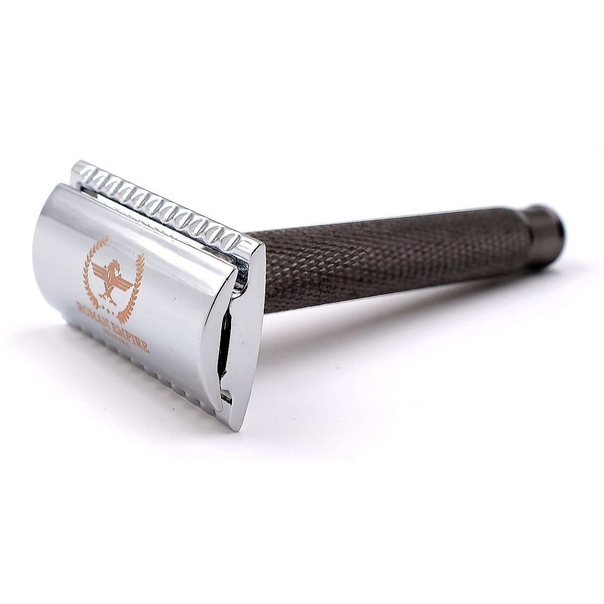 Caesar Gun Metal Safety Razor by Roman Empire Shaving with Set of 20 Shaving Blades (Astra-Derby-Shark-Treet)