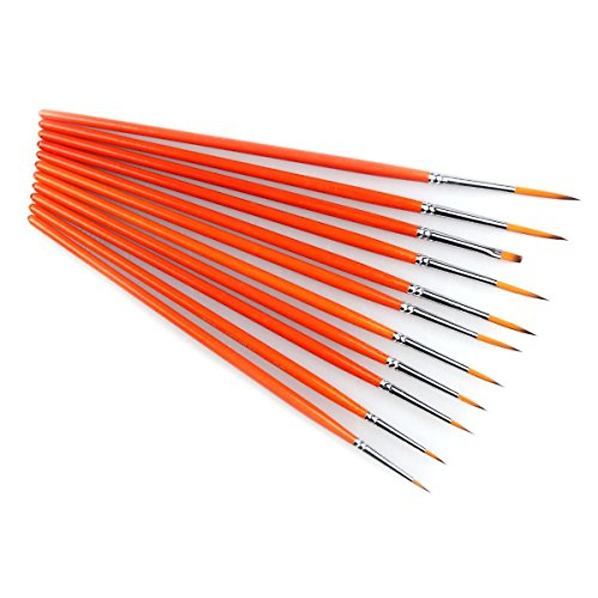 Small Enamel Paint Brushes Set - 11 Pieces Detail Painting Kit for Artists, Model, Miniature, Acrylic and Watercolor Paint