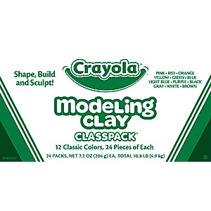 Crayola Modeling Clay Classpack (24 Packs), Bulk Modeling Clay for Kids, 12 Colors, Nontoxic, Classroom Supplies for Kids Arts & Crafts