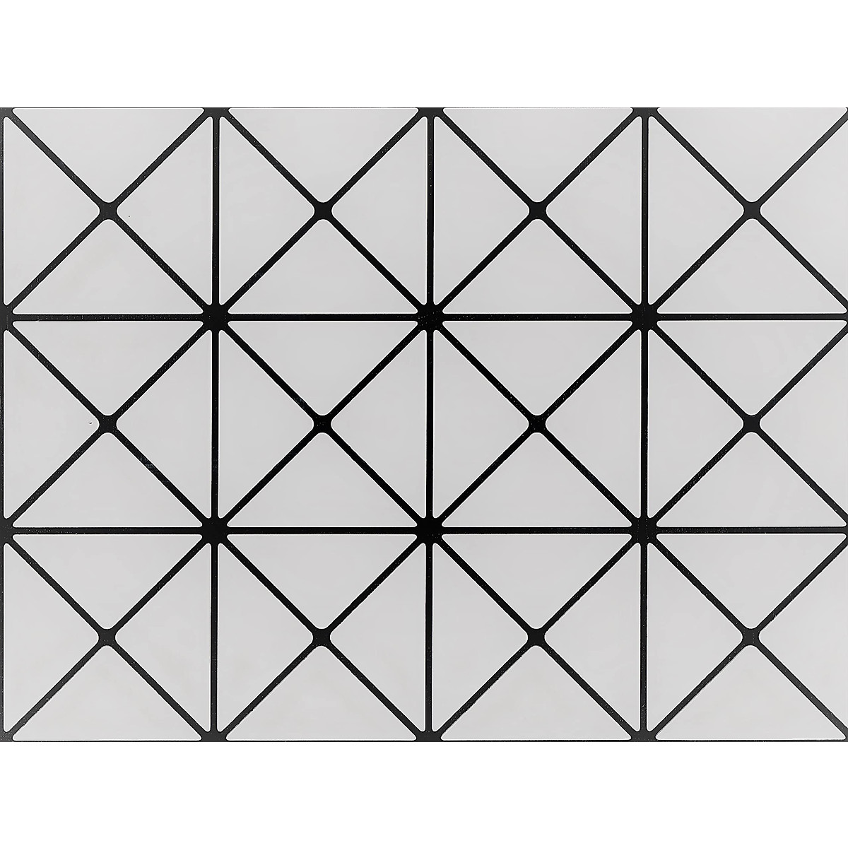LONGKING 10-Sheet Peel and Stick Tile for Kitchen/Bath Backsplash Small Tiles - White Triangle Pattern Tiles with Black Grout