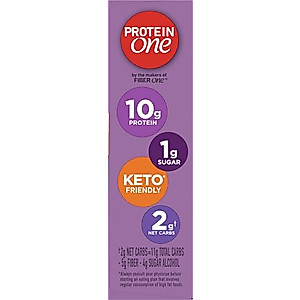 Protein One 90 Calorie Protein Bars, Strawberries and Cream, Keto Friendly, 5 Ct, 4.8 oz