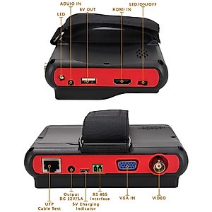 【Upgrade】 Portable Wrist CCTV Tester,5'' LCD Monitor,HDMI in &VGA in,Camera Debugging Helper