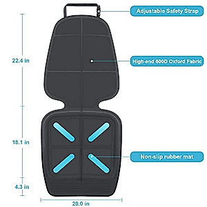 Car Seat Protector for Baby Child Car Seats, Shynerk Auto Seat Cover Mat for Under Carseat to Protect Automotive Vehicle Leather and Cloth Upholstery - Waterproof and Dirt Resistant - for SUV, Sedan