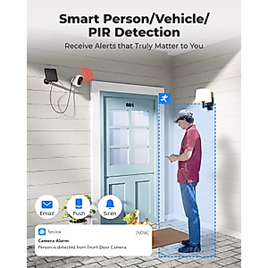 REOLINK 3MP Outdoor Cameras for Home Security, Argus 2E+Solar Panel, No Hub Needed, Local Storage, Human/Vehicle Detection, Rechargeable Battery Solar Powered Camera with 32GB SD Card