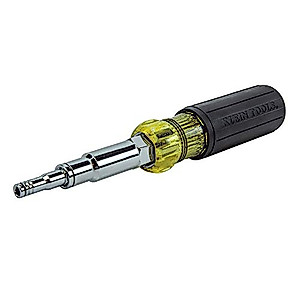 Klein Tools 32800 Nut Driver, 6-in-1 NutDriver Set, SAE Standard Six Point Hex Sizes with Heavy Duty Hollow Shaft