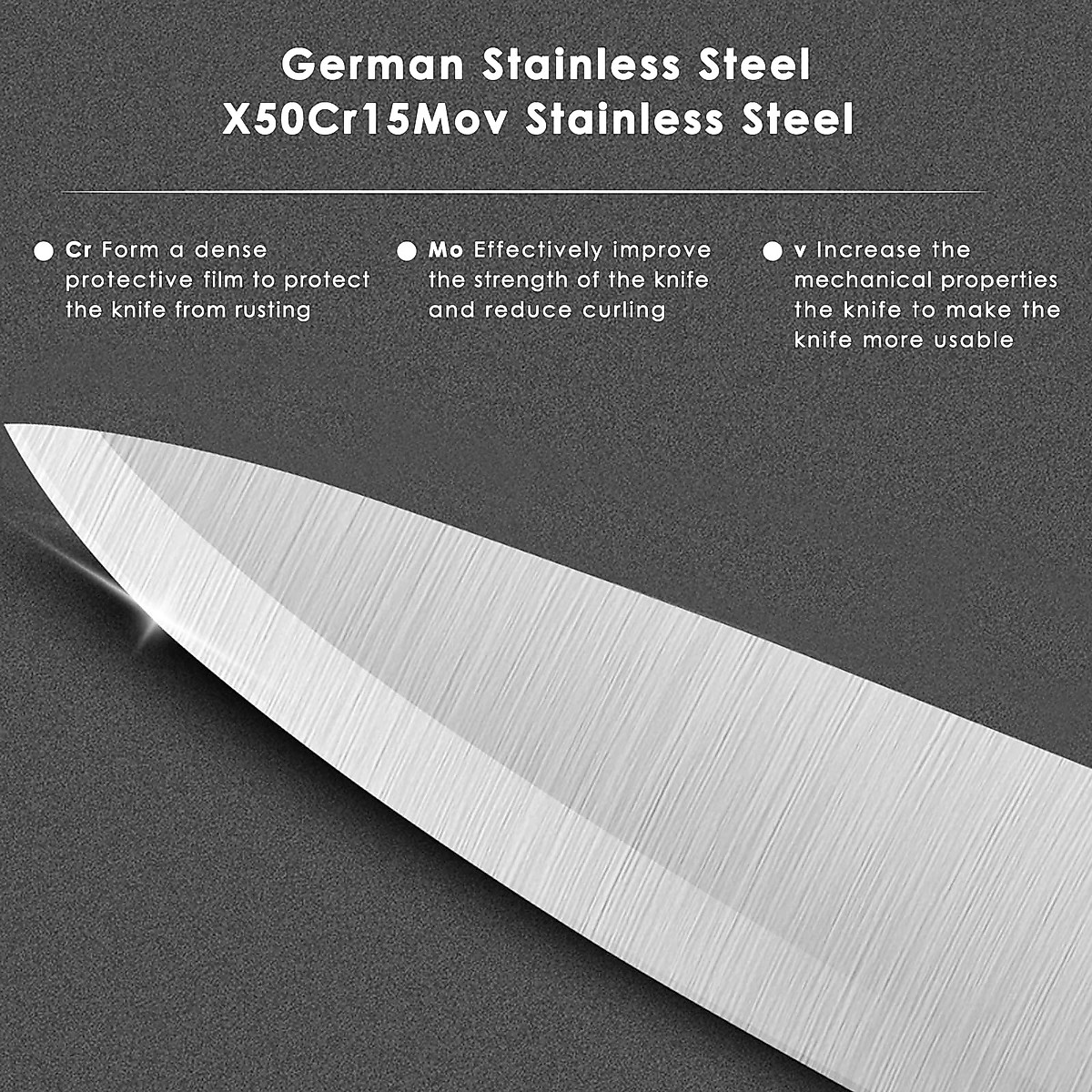 AOKEDA 15pcs Kitchen Knife Set with Block, Sharpener and Scissor, Stainless Steel Knives with Extre-light Straw Handle (Mint Green)