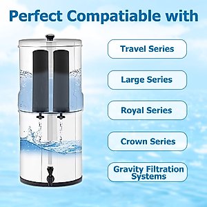 Larayci Water Filter Replacement for Berkey® BB9-2 Black Activated Carbon Filters, Compatible with Berkey® Gravity Water Filter System, Pack of 4