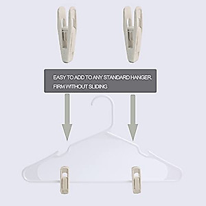 Velvet Hanger Clips for Velvet Hangers - 24 PCS Beige Non-Slip Velvet Clip for Pants Suit Skirt Hanger, Strong Velvet Clips Fit for Ivory Velvet Hangers (Beige)