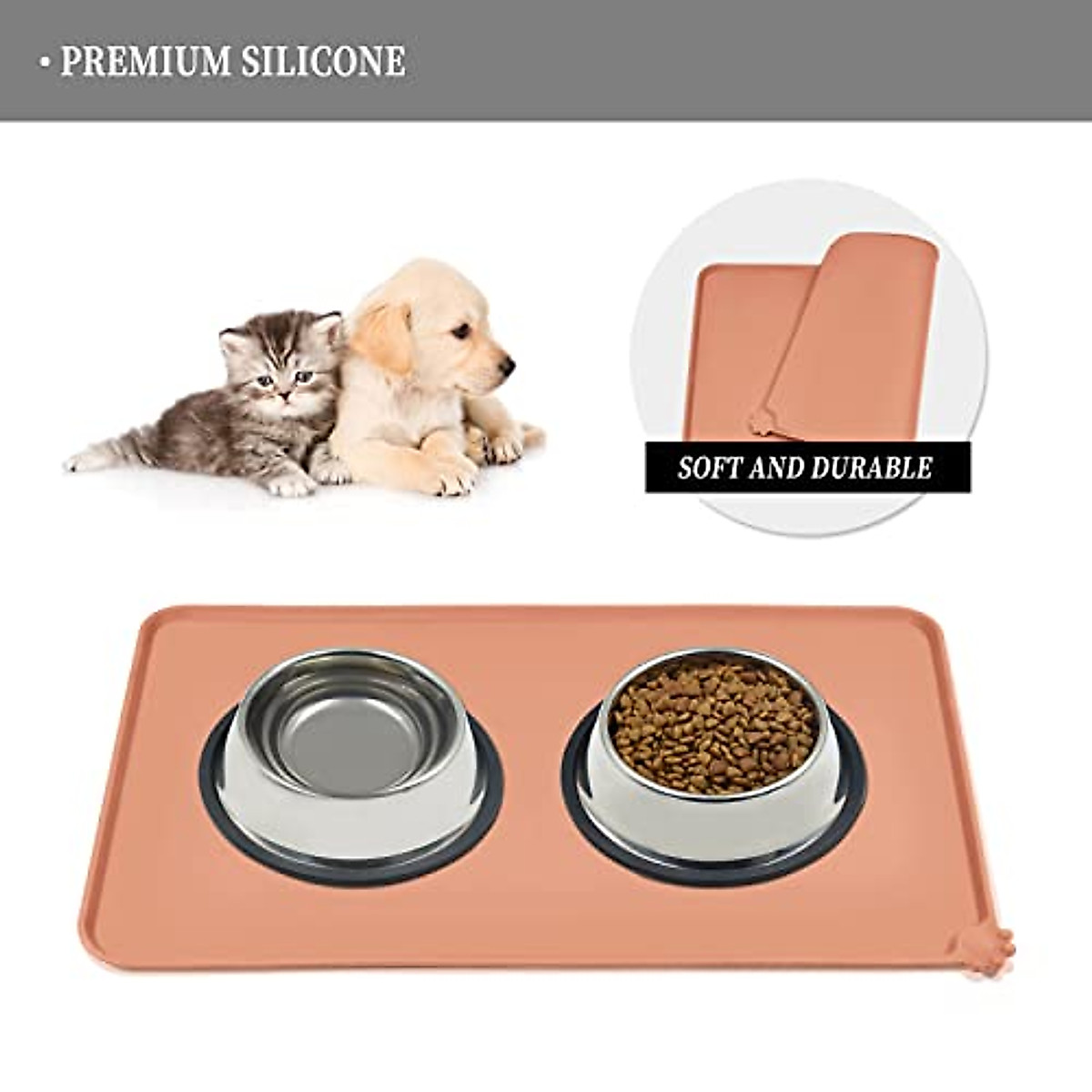 Reopet Silicone Dog Cat Bowl Mat Non-Stick Food Pad Water Cushion Waterproof - Multiple Colors, Sizes & Purposes
