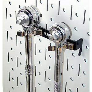 Wall Control Pegboard 1in x 4in C-Bracket Slotted Metal Pegboard Hook for Wall Control Pegboard and Slotted Tool Board – Black