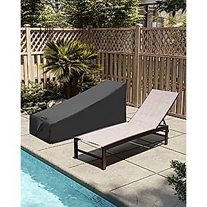 Patio Aluminum Chaise Lounge Chair, VredHom 2PCS Outdoor Recliner Lounge Chair with Waterproof Chaise Covers, Sun Loungers with 5 Adjustable Backrest and Lay Flat Positions for Garden, Balcony, Pool