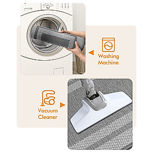 Kitchen Rugs and Mats, 2 PCS Non Slip Cushioned Anti Fatigue Washable Runner Rug with Rubber Backing for Kitchen Floor Front of Sink, Hallway, Laundry Room 17.5"x30"+17.5"x47.5"