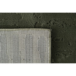 Revival Rugs Shell 5'3"x7'10" Washable Area Rug for Living Room Bedroom - 100% Recycled Oeko-TEX Certified, Medium Pile, Green