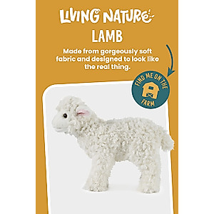 Living Nature Lamb Stuffed Animal | Fluffy Farm Animal | Soft Toy Gift for Kids | 12 Inches