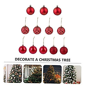 SEWACC 2 Sets 12 Pcs Christmas Balls Christmas Decor Christmas Baubles Christmas Tree Sequin Balls Fillable Balls Christmas Seasonal Hanging Ball Decorations Boxed Plastic Props