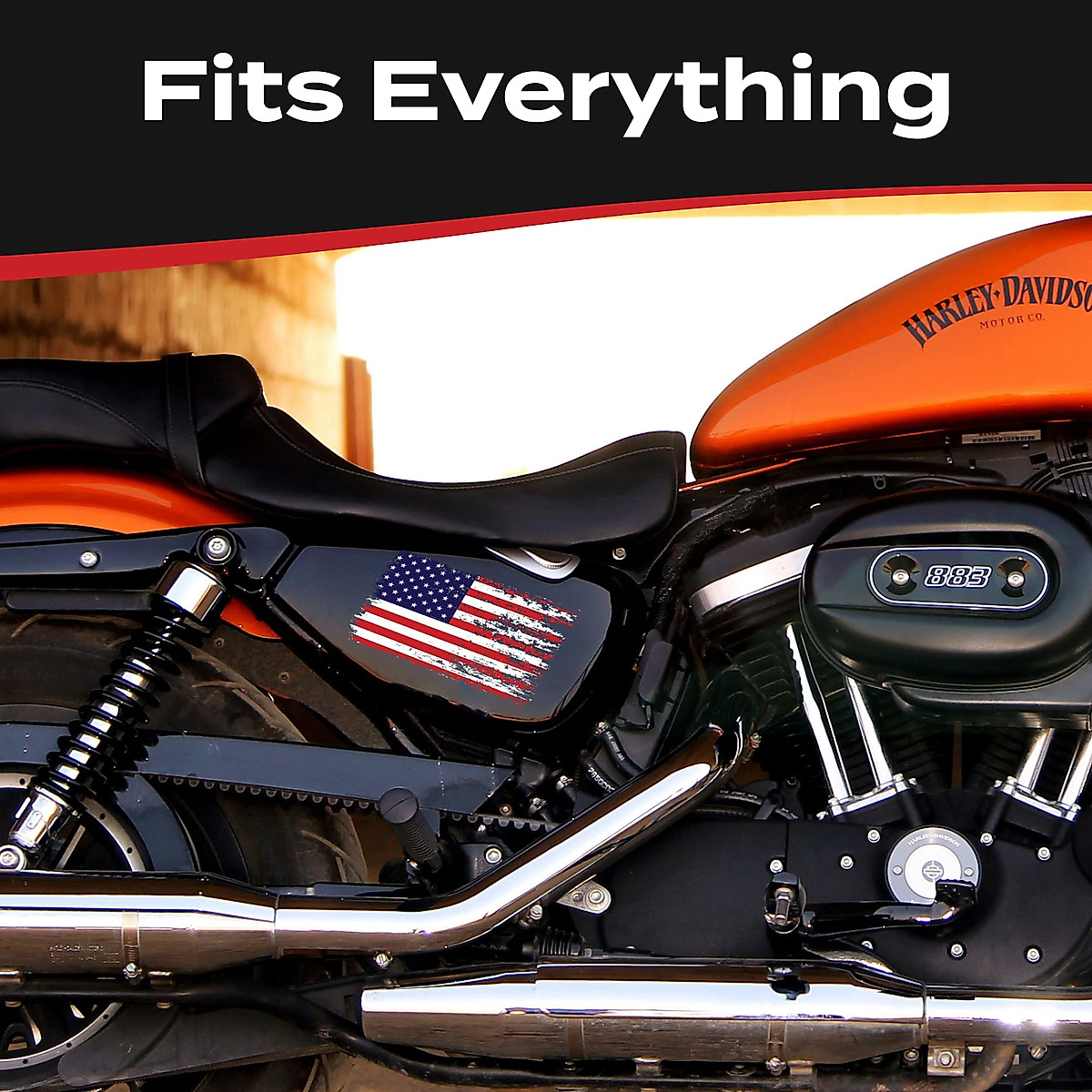 Stickios American Flag Decal - Tattered American Flag Sticker for Cars, Trucks & Windows - Patriotic Flag Decal Made in The USA (Distressed Vinyl Bumper Sticker 5.7x3.6 inches) - SSB