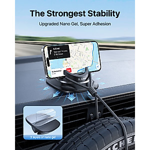 andobil Newest Car Phone Holder Mount, Stable & Silicone Phone Mount for Car, 360° Rotatable Dashboard Cell Phone Holder, Car Phone Stand Compatible with iPhone 15 Pro Max/14/13/12, Samsung S24/23/22