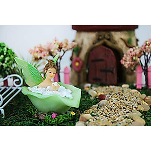NW Wholesaler 2.75 Inch Miniature Fairy Taking a Bath Figurine - Miniature Fairy for Fairy Gardens and Garden Decor