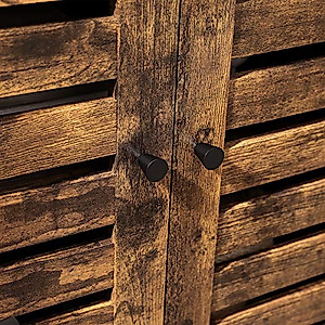 VASAGLE Lowell Storage Cabinet, Sideboard with Adjustable Shelves and Louvered Doors, Industrial, 13" D x 44.9" W x 29.5" H, Rustic Brown