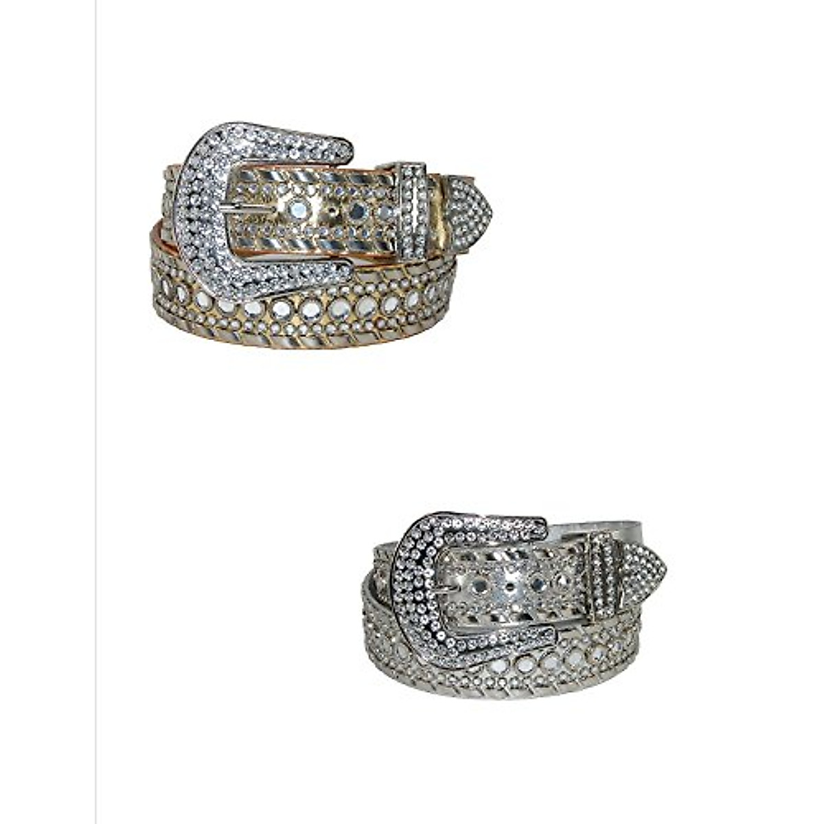 CTM® Women's 1 1/2 Inch Western Rhinestone Belt (Plus Size Available), 2XL, Black