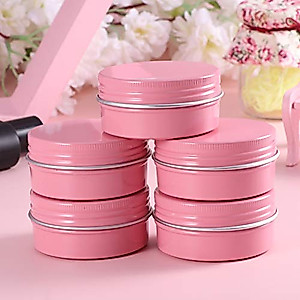 FALOME 12Pcs Aluminum Tin Jar Refillable Containers Cosmetic Small Tin Round Tin Container Bottle for Candle Lip Balm 50ml