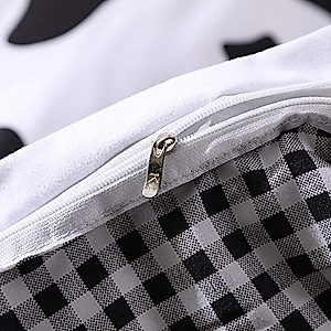 Chesterch Prevoster Teen Bedding Boys Girls Cow Print - Twin,Kids Duvet Cover Sets White 3 Pieces (1 Duvet Cover and 2 Pillowcases) - Soft,NO Comforter