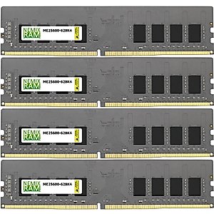 64GB Kit 4x16GB DDR4-3200 PC4-25600 ECC UDIMM 2Rx8 Unbuffered Server Memory by NEMIX RAM