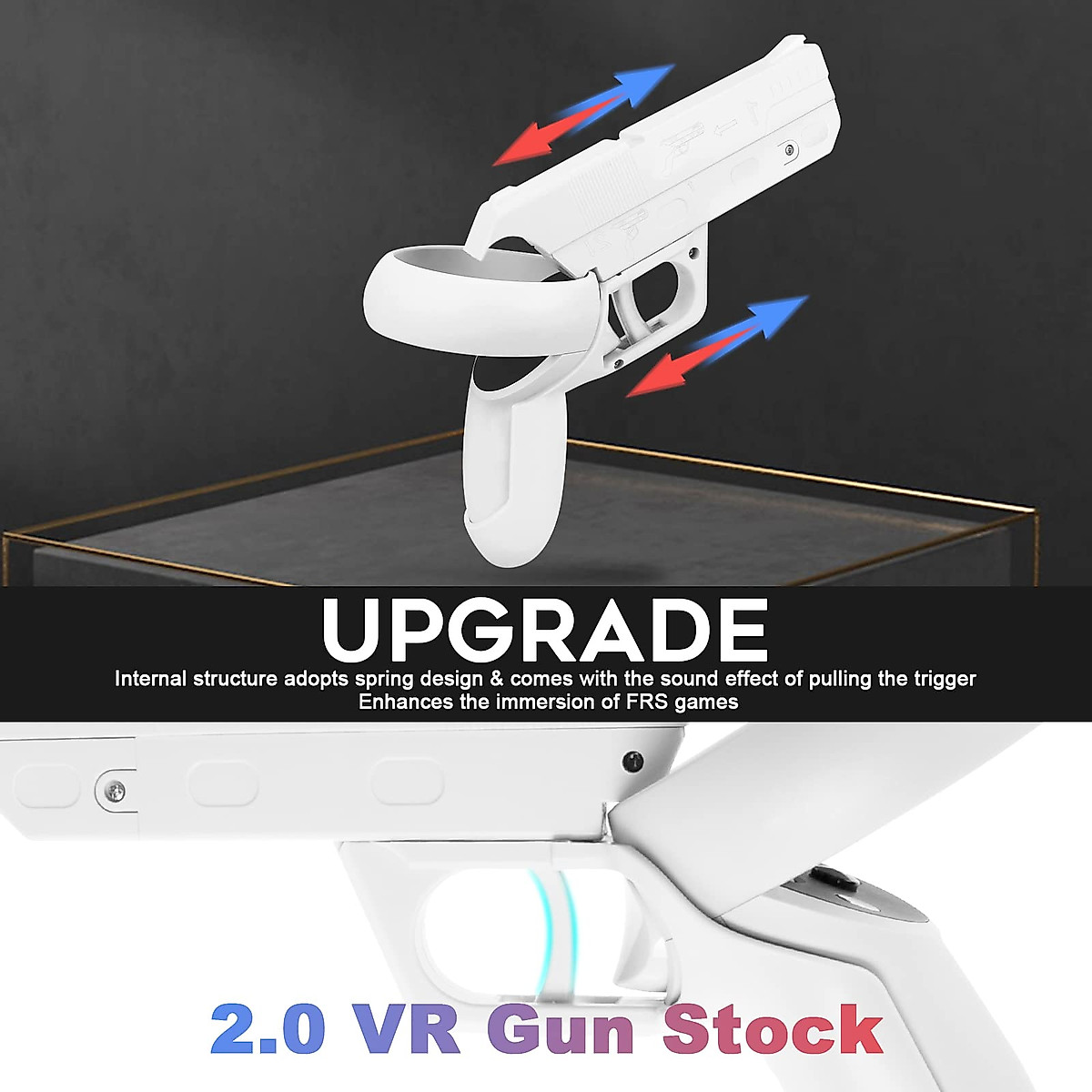 (1 Pair) Ermorgen Upgrade VR Controller Case Compatible for Quest 2, Hard PC VR Grip Shell Cover, Enhanced FPS Gaming Experience -White