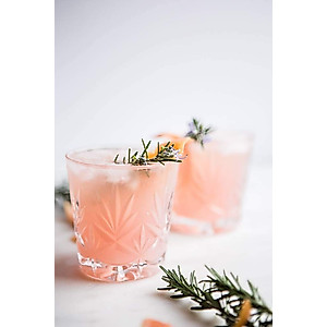 Hobstar Double Old Fashioned Glasses 12oz / 340ml - Set of 4 - Vintage Cut Glass Whisky Tumblers by Libbey