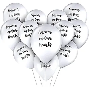 Memorial Balloons, Forever In Our Hearts (12 in., 30 Pack)