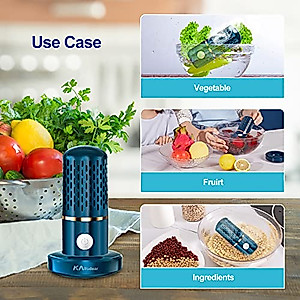 Vegetable Cleaner Device, Kallodear Fruit and Vegetable Washing Machine with USB Rechargeable Base OH-ion Purification Technology for Cleaning Vegetable Fruit - Blue
