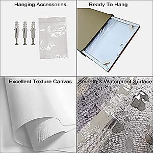 Sdmikeflax 3 Piece Modern Gold Botanical Wall Art for Bathrooms Living Room Bedroom Wall Decor Green Plant Canvas Printed Pictures, Multi Panel Framed Nature Artwork Ready to Hang, 12" x 16" x 3…