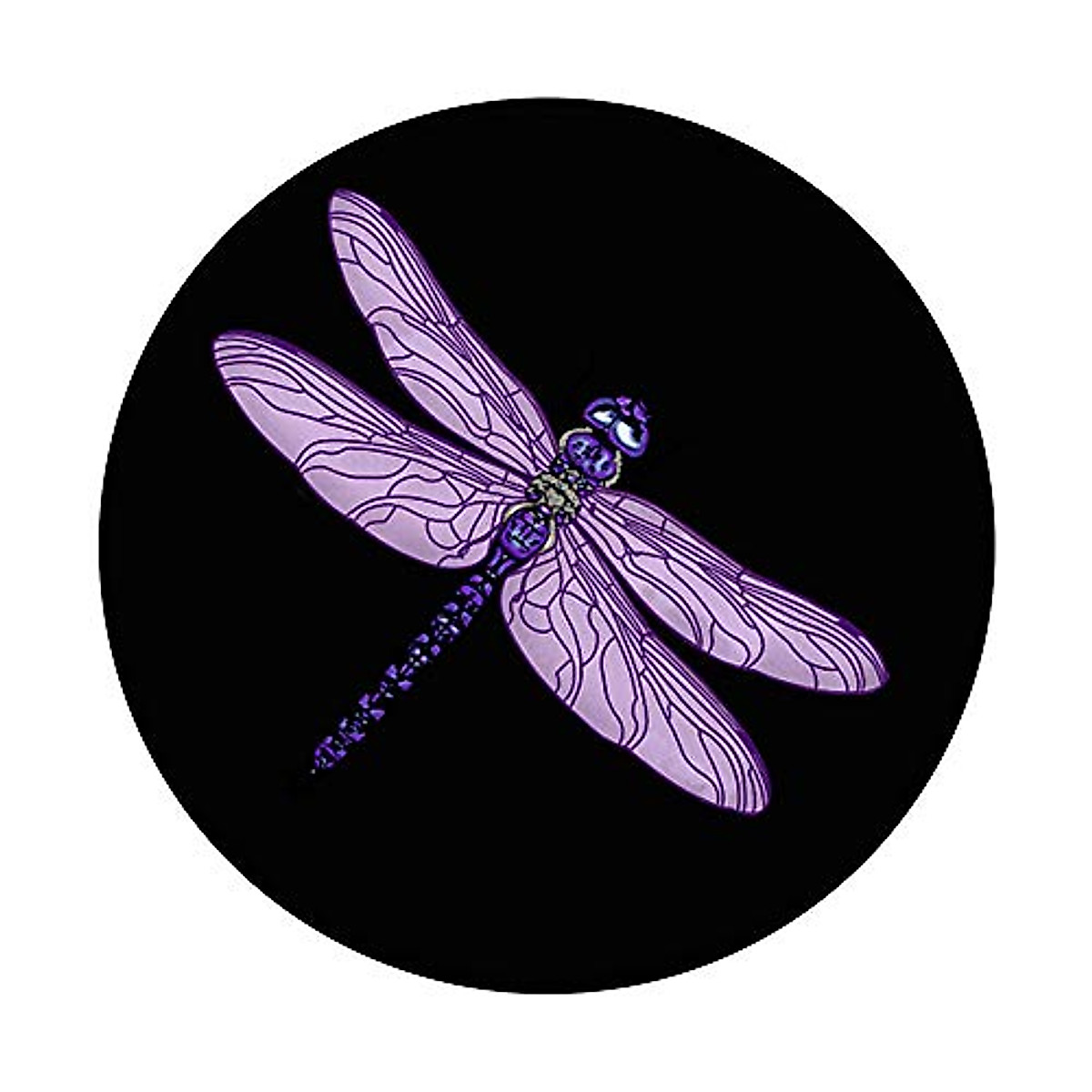 Dragonfly Violet And Purple Watercolor Nature Insect Bug Art PopSockets Swappable PopGrip