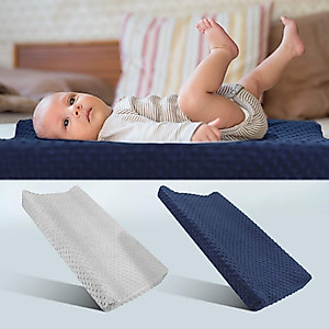 Ultra Soft Minky Dots Plush Changing Table Covers and Travel Baby Changing Pad with Wipes Pocket