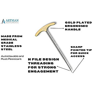 Dental Root Extraction Screw Elevator Ergonomic Handle Artman Brand