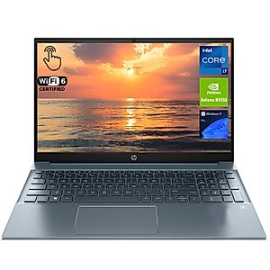 HP Pavilion Business Laptop, 15.6" FHD Touchscreen Display, Intel Core i7-1355U Processor, NVIDIA GeForce MX550, 64GB RAM, 2TB SSD, Wi-Fi 6, HDMI, Webcam, Backlit KB, Windows 11 Pro, Blue