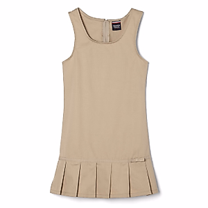 French Toast Girls' Big Pleated Ribbon Bow Jumper, Khaki, 7