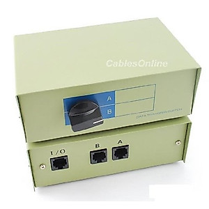 CablesOnline 2-Way A/B RJ45 Metal Rotary Manual Switch Box (SB-034)